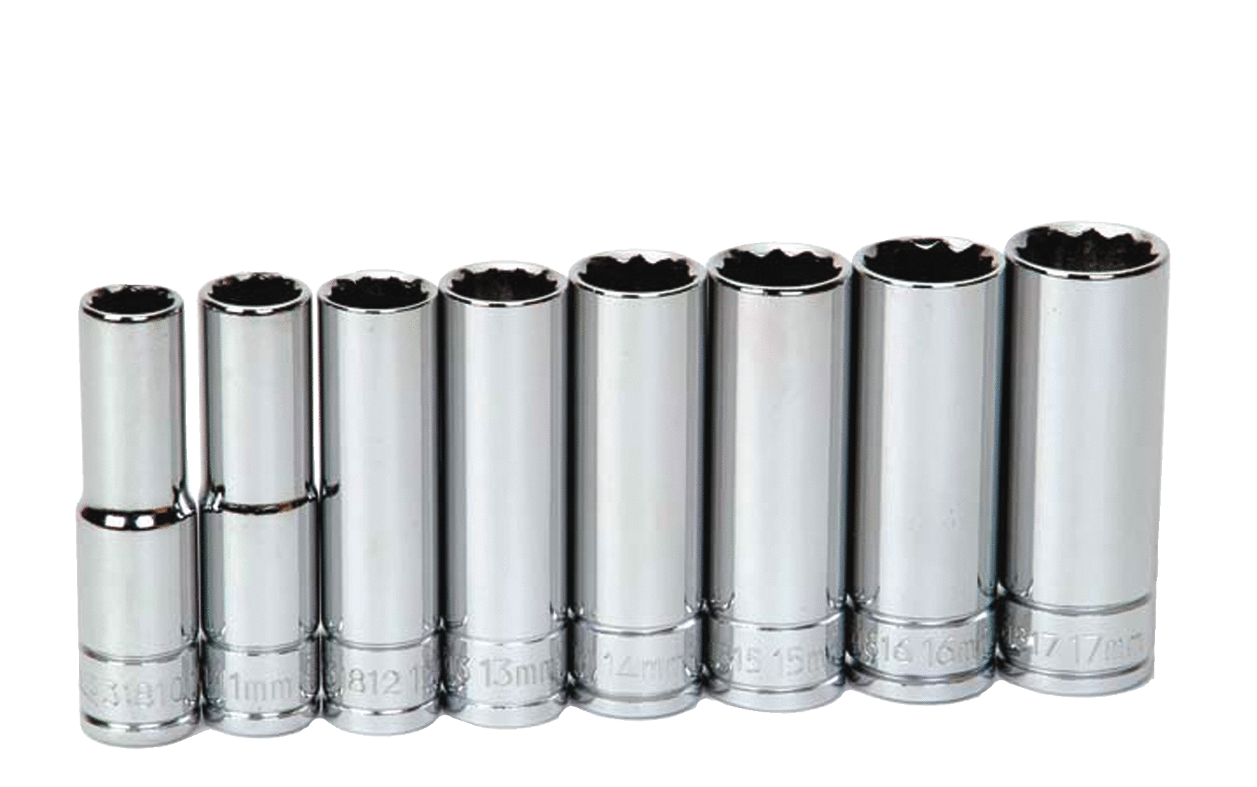 3/8" Drive Deep Socket Set, 12 Point, Metric, 8 Pieces | SNAP-ON