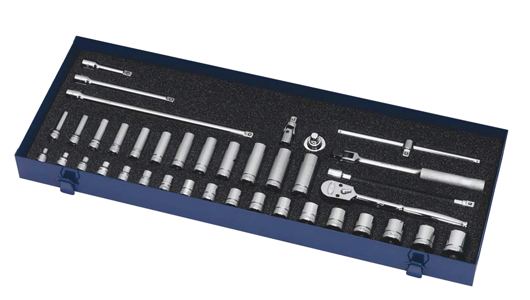 3/8" Drive Socket and Drive Tool Set, 6 &12 Point, Metric, 39 Pieces ...