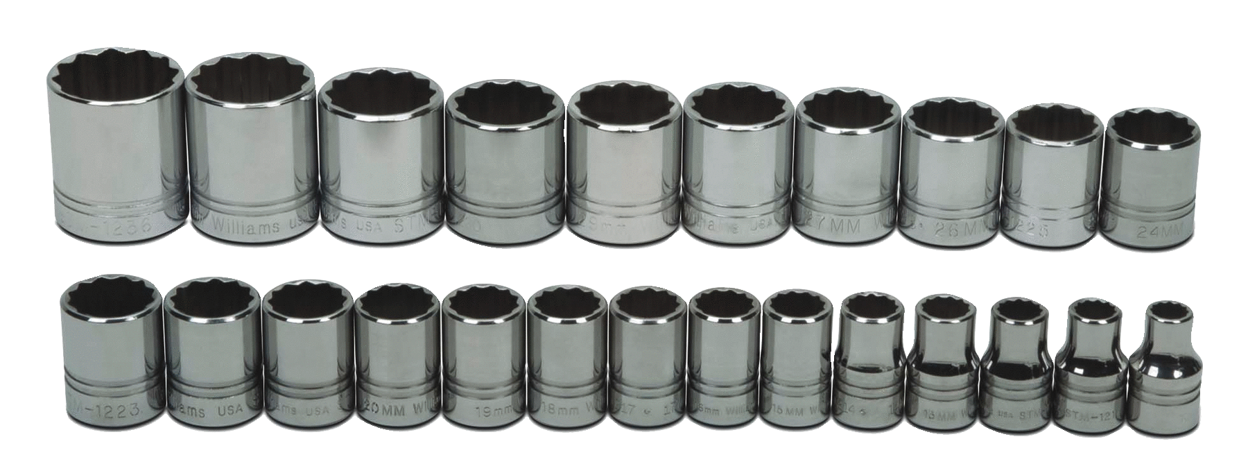 1/2" Drive Shallow Socket Set, 12 Point, Metric, 24 pieces | SNAP-ON