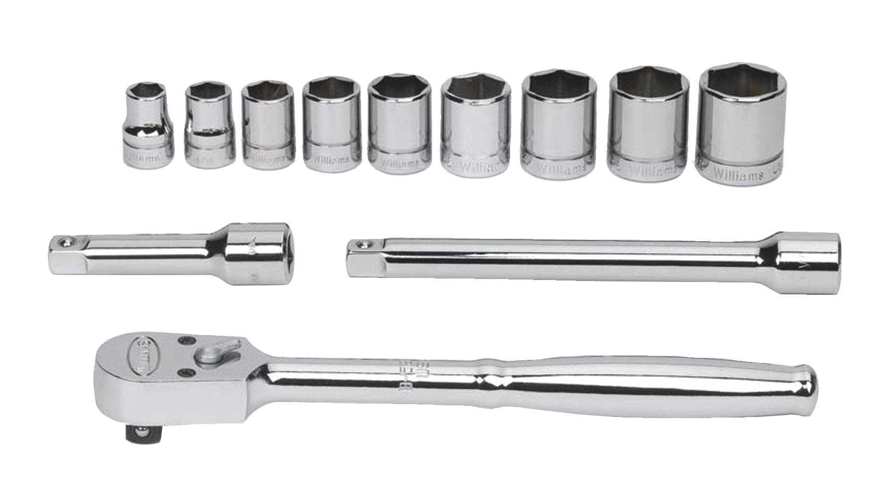 3/8" Drive Socket and Drive Tool Set, 12 Point, SAE, 12 Pieces, in Keep ...