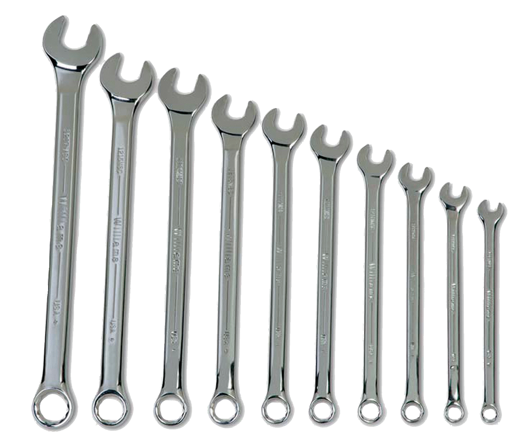 SUPERCOMBO® High Polish Chrome Black Combination Wrench Set, 10 Piece ...