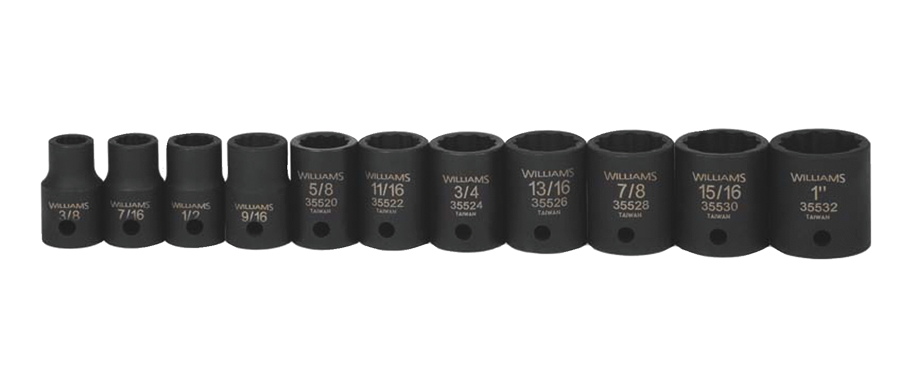 1/2" Drive Universal Impact Socket Set, 6 Point, SAE, 11 Pieces | SNAP-ON